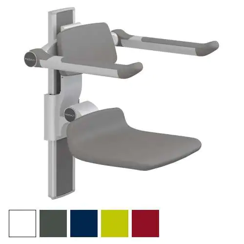 Pressalit Shower Seats: Adjustable in Height, Vertical, Horizontal