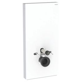 Geberit Monolith for Wall-hung WC, 101 cm, Front: White Glass, Sides: ALU