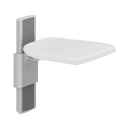 Pressalit PLUS Folding Seat, Manually Height Adjustable - White