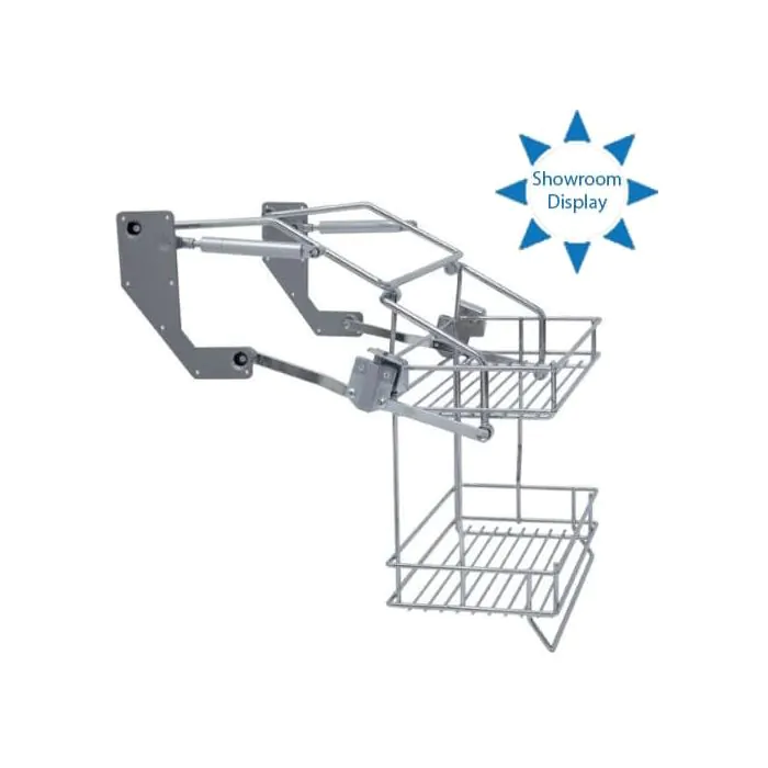 Vibo Pull Down Two Tier Wire Shelves - 500mm Width Wall Units