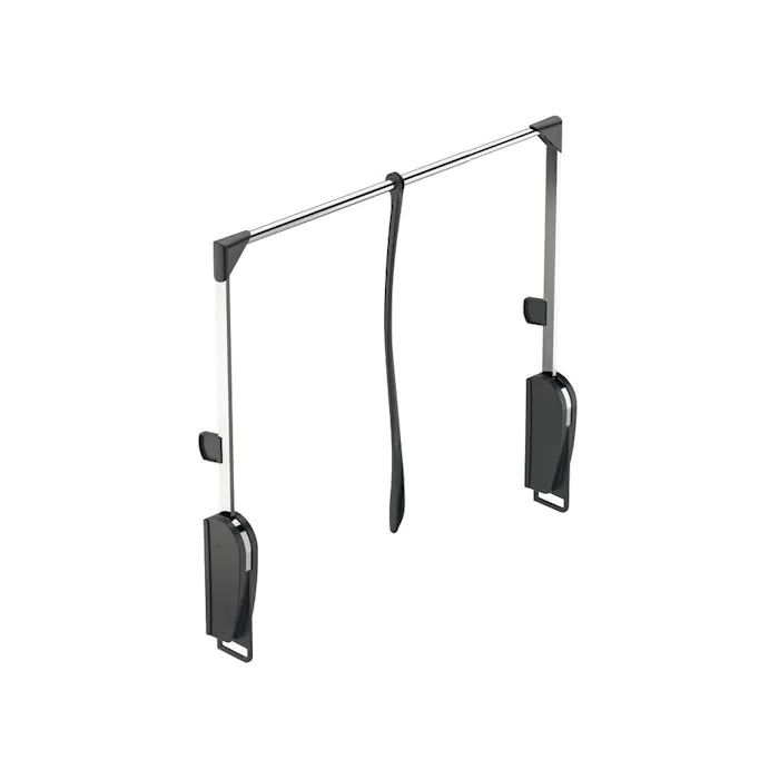 Hafele Pull Down Wardrobe Rail, 1.6-8kg, 620-950mm, Chrome/Black