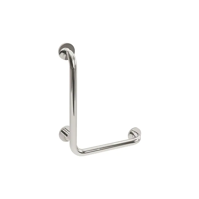 AWS Regent 450x450mm Stainless Steel L Shaped Grab Rail, Left Hand - MPF