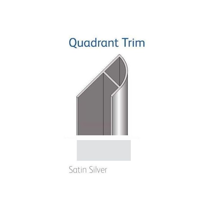 Showerwall Quadrant End Trim - 2450mm Length - Satin Silver Finish
