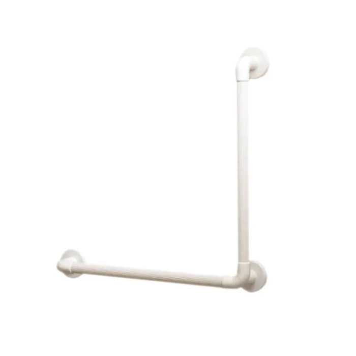 AKW - Heavy Duty Plastic Fluted Grab Rail 32mm dia. 610mm x 90° Angle White
