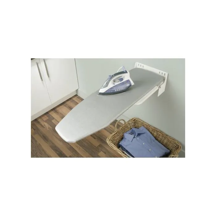 Ironfix Wall Mounting 950mm Folding Ironing Board, Alu Cover, Optional Hood