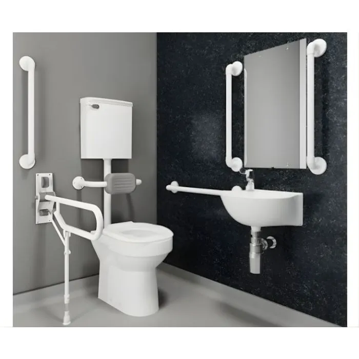 AKW Standard Low-Level Doc M Pack 6, TMV3 Tap - White uPVC Fluted Rails ...