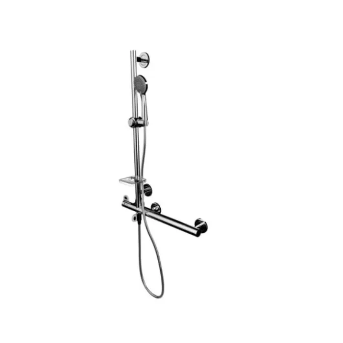 AKW Onyx Combo L Shape Grab Rail & Mixer Shower LH