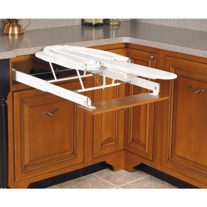 Ironfix Drawer Space 950mm Folding Ironing Board, White/Grey Cover