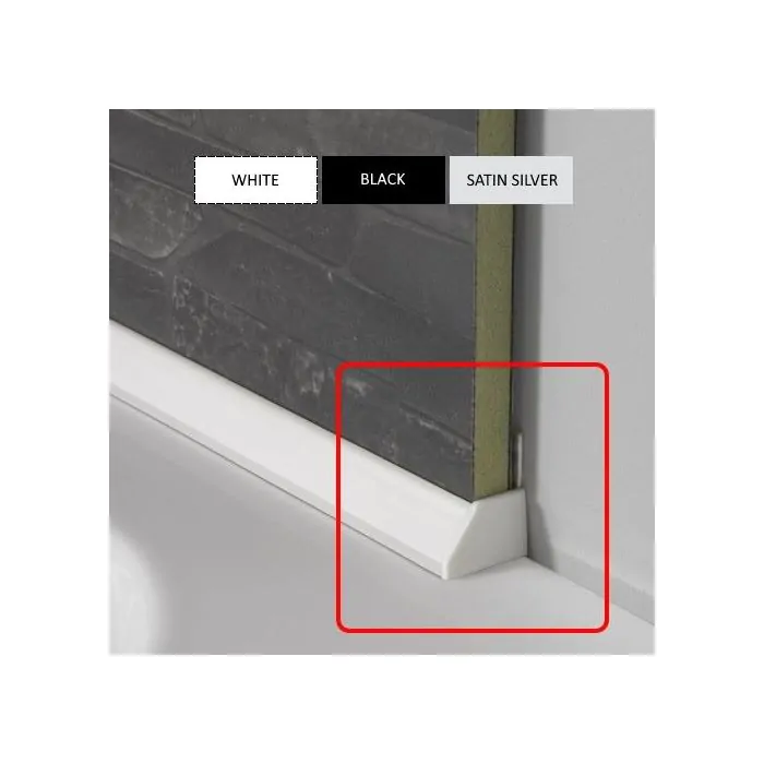 Showerwall Sureseal Trim End Caps (Pair) with Profiler - White, Satin ...