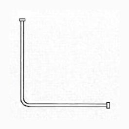 AKW White L Shaped Curtain Rail, w/ Hooks & Gliders, Choice of Size